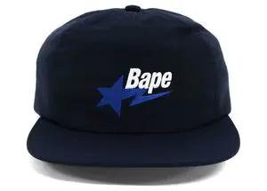 A BATHING APE Sta Logo Nylon Cap - Navy Blue