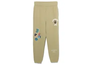 A BATHING APE Fonts Sweatpants - Beige