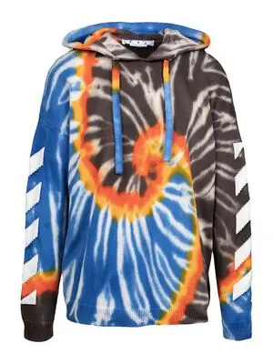 Off-White Tie Dye Knit Hoodie - Brown/blue