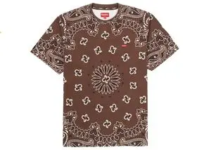 Supreme Small Box Tee Shirt - Brown Bandana