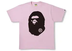 A BATHING APE Bicolor Big Ape Head Tee Shirt - Pink
