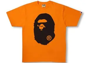 A BATHING APE Bicolor Big Ape Head Tee Shirt - Orange