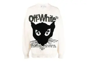 Off-White Intarsia Knit Sweater