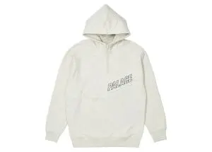 PALACE Slant 1/4 Zip Hood - Light Grey Marl