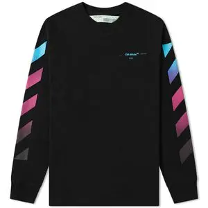 Off-White Diagonal Gradient Long Sleeve Tee Shirt
