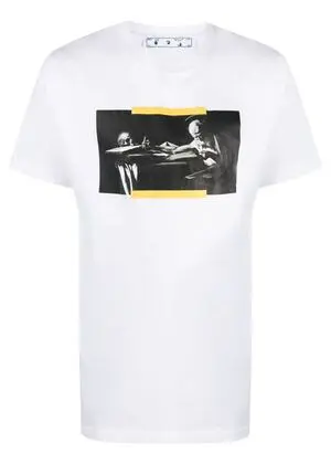 Off-White Caravaggio Saint Jerome Writing Hands Off Logo Slim Fit T-shirt