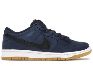 Nike Dunk Low Navy Gum Sneakers - Midnight Navy Blue/black/white