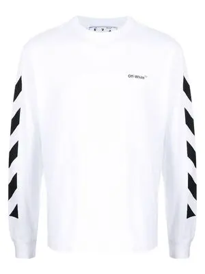 Off-White Off Diagonal Helvetica Long Sleeve T-shirt White/black