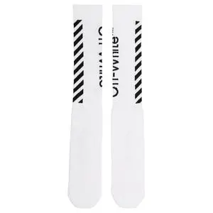 Off-White Diag Logo Intarsia Socks - White/black