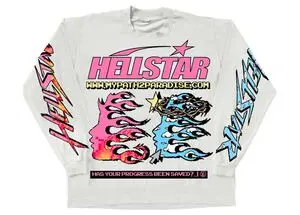 HELLSTAR Pixel Long Sleeve T-shirt - White