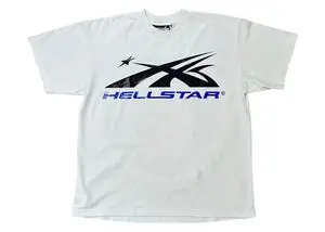 HELLSTAR Gel Sport Logo T-shirt - White/blue