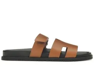 Hermès Chypre Sandal Smooth Calfskin Leather - Naturel/black
