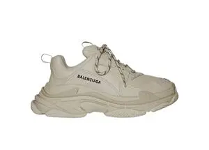 Balenciaga Triple S Faux Leather Sneakers - Beige