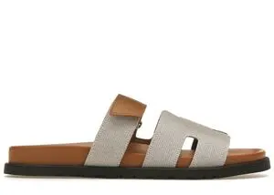 Hermès Chypre Canva Sandals - Prunoir/naturel