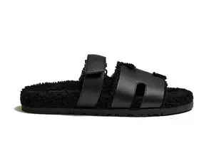 Hermès Chypre Calkskin Wool Slides