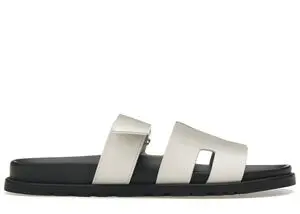 Hermès Chypre Sandal In Epsom Leather - White/black