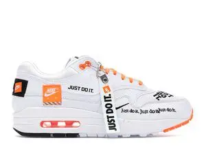 Nike Air Max 1 Lx Just Do It Sneakers - White/black/total Orange