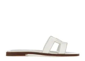 Hermès Oran Sandal Blanc Box Calfskin Leatherin - White/brown