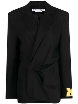 Off-White Dry Wool Twist Blazer Dress