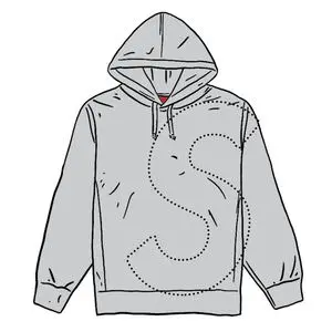 Supreme Laser Cut Logo Hooded Sweatshirt - Heather Grey