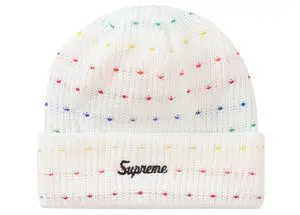 Supreme Loose Gauge Beanie - White Multi
