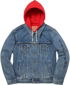Supreme Levi's Fleece Hooded Trucker Jacket - Blue