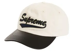Supreme Leather Visor 6-panel Cap - Natural