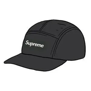 Supreme Linen Camp Cap - Black