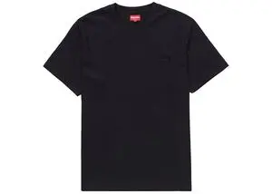 Supreme Laser Cut Logo Pocket Tee Shirt - Black