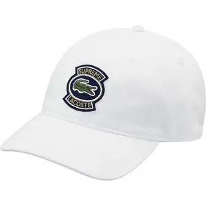 Supreme Lacoste Twill 6-panel Cap - White