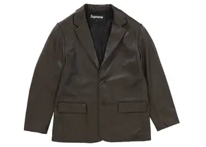 Supreme Leather Blazer - Brown