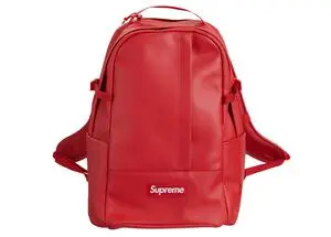 Supreme Leather Backpack - Red
