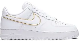 Nike Force 1 Low Gold Swoosh Sneakers - White/metallic Gold