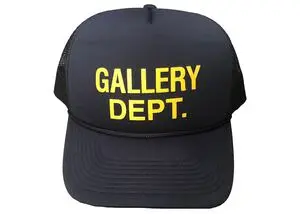 GALLERY DEPT. Logo Trucker Hat - Navy Blue/yellow