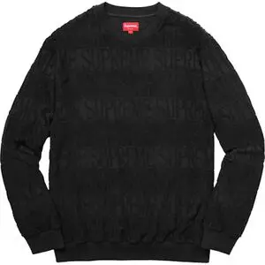 Supreme Logo Stripe Terry Crewneck Sweatshirt