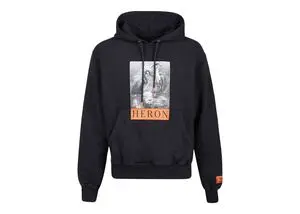 Heron Preston Herons Sketch Hooded Sweatshirt - Black/white/orange