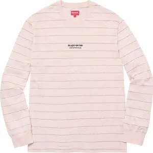 Supreme Logo Stripe Long Sleeve Top - Pale Peach
