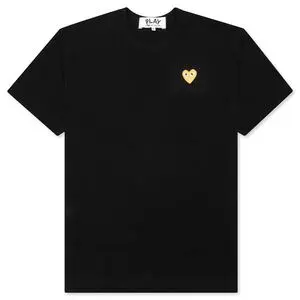 Play Comme Des Garcon Gold Heart T-shirt - Black