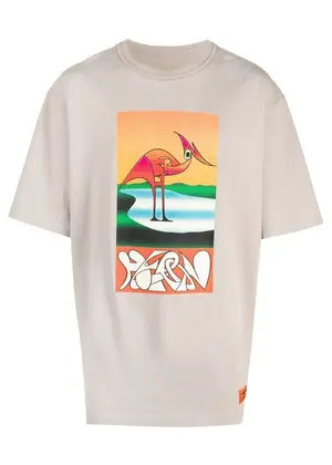 Heron Preston Abstract Heron Print T-shirt Grey/orange
