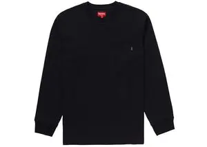 Supreme Long Sleeve Pocket Tee Shirt - Black