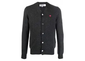 Play Comme Des Garcon Fine Knit Wool Cardigan