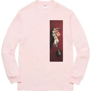 Supreme Mike Hill Snake Trap Long Sleeve Tee Shirt - Pale Pink