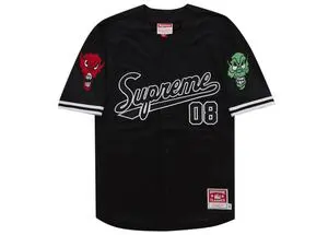 Supreme Mitchell & Ness Downtown Hell Baseball Jersey - Black