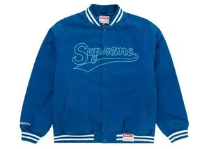 Supreme Supreme Mitchell & Ness Doughboy Twill Varsity Jacket Blue