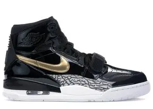 JORDAN Legacy 312 Gold Patent Sneakers Black/metallic Gold/white
