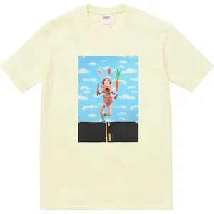 Supreme Mike Hill Runner Tee Shirt Pale Yellow