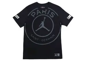 JORDAN X Paris Saintgermain Logo Tee Shirt - Black
