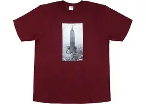 Supreme Mike Kelley The Empire State Building Tee Shirt Burgundy