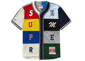 Supreme Mitchell & Ness Patchwork Baseball Jersey - Multicolor