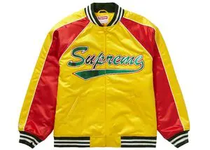 Supreme Mitchell & Ness Sequin Logo Varsity Jacket - Gold